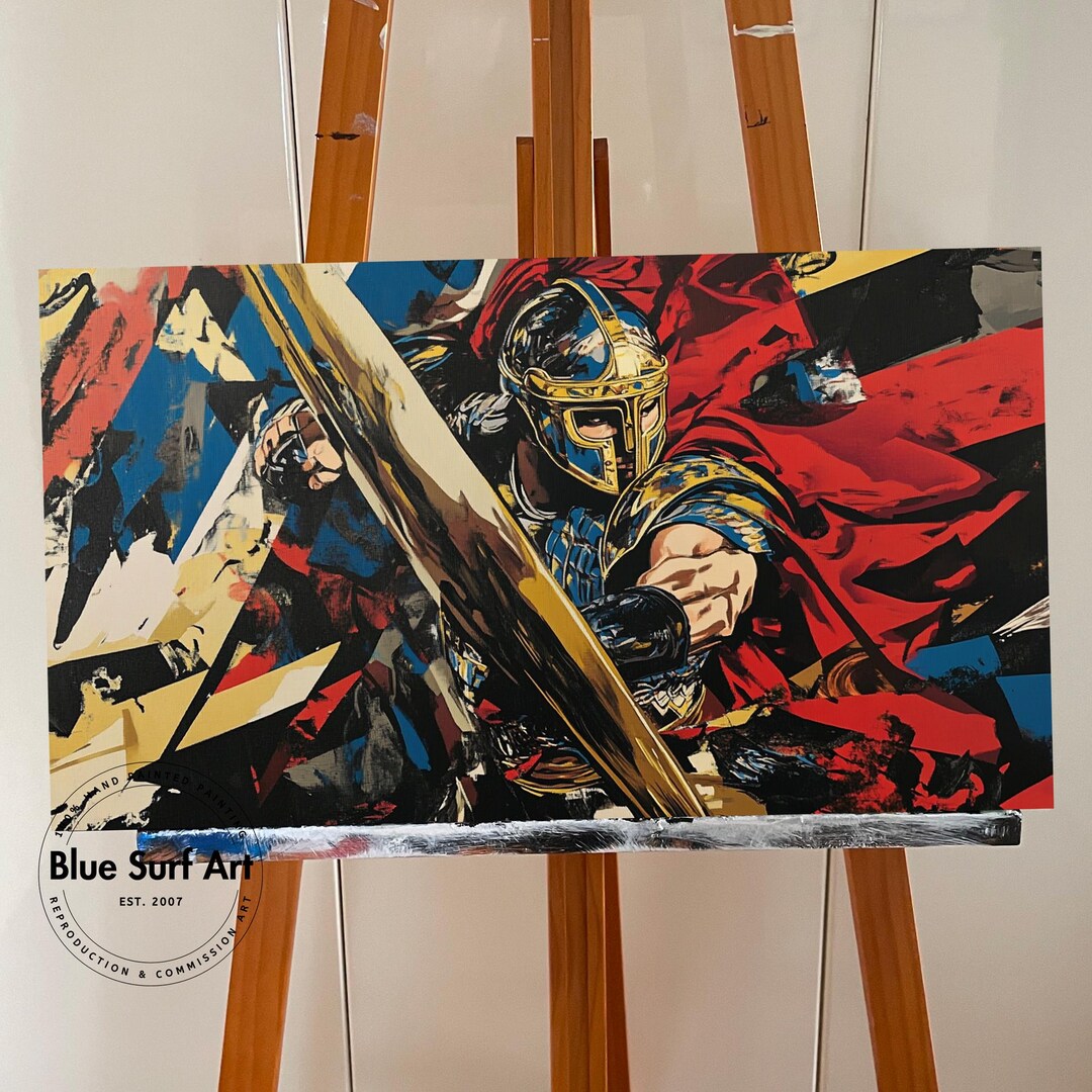 Hand-painted Historical Gladiator Reproduction | Custom Oil on Canvas ...