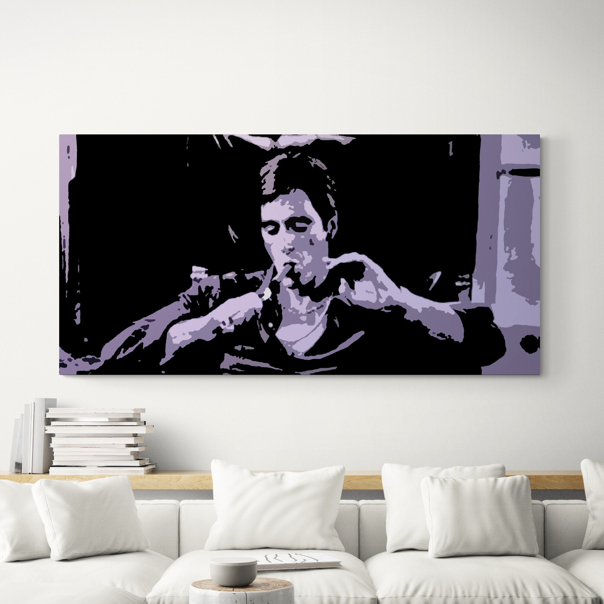 Scarface Al Pacino Pop Art Painting Cult Film Original Hand Painted Oil ...