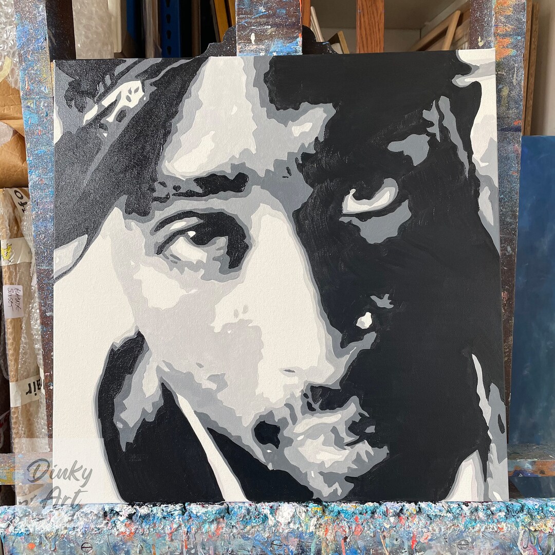 Tupac Shakur Music Pop Art Hand Painted Painting Rapper Music Wall Art ...