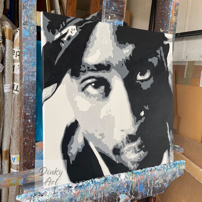 Tupac Shakur Music Pop Art Hand Painted Painting Rapper Music Wall Art ...
