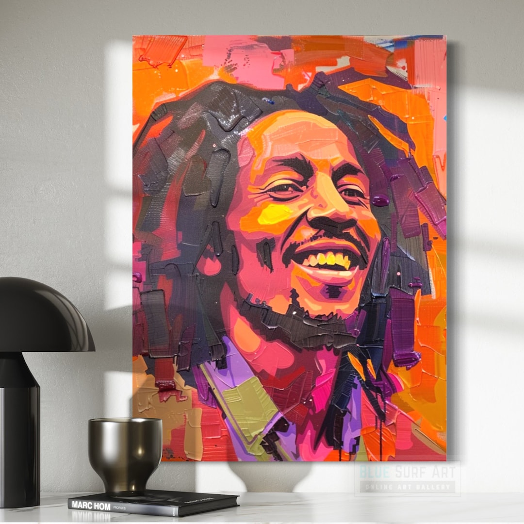 Bob Marley Pop Art Hand-painted Pop Art Oil Painting Customisable ...