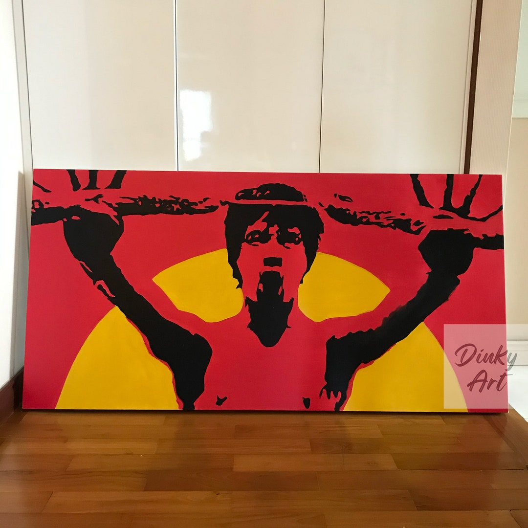 Bruce Lee Pop Art Painting Original Hand Painted Oil on Canvas Perfect ...