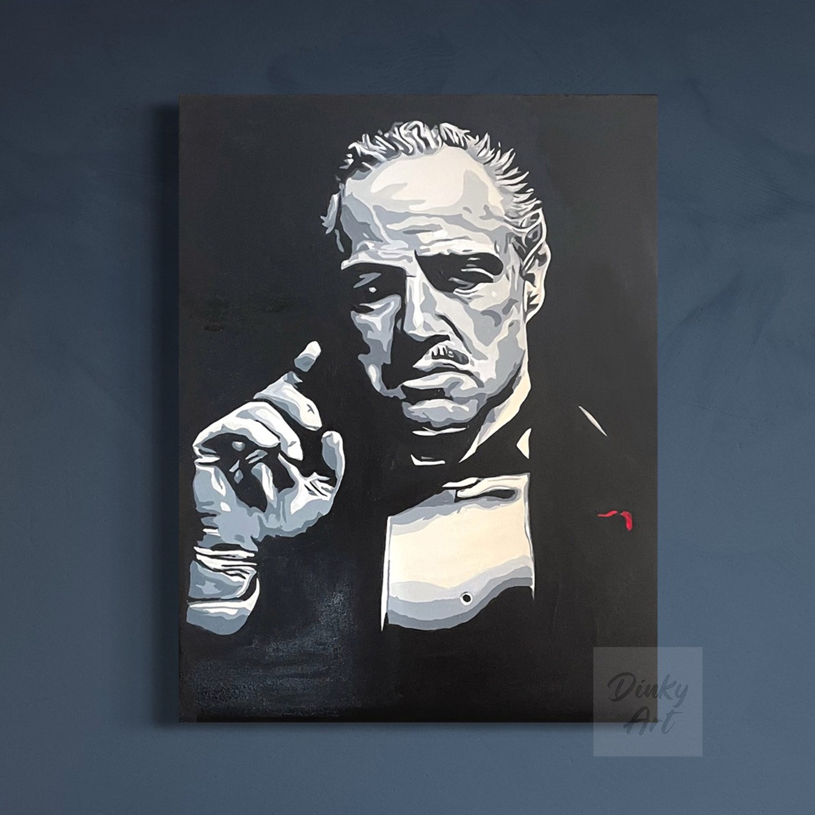 Godfather Hand Painted Pop Art Oil Painting of the Godfather Marlon ...