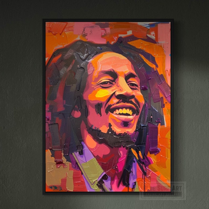 Bob Marley Pop Art Hand-painted Pop Art Oil Painting Customisable ...