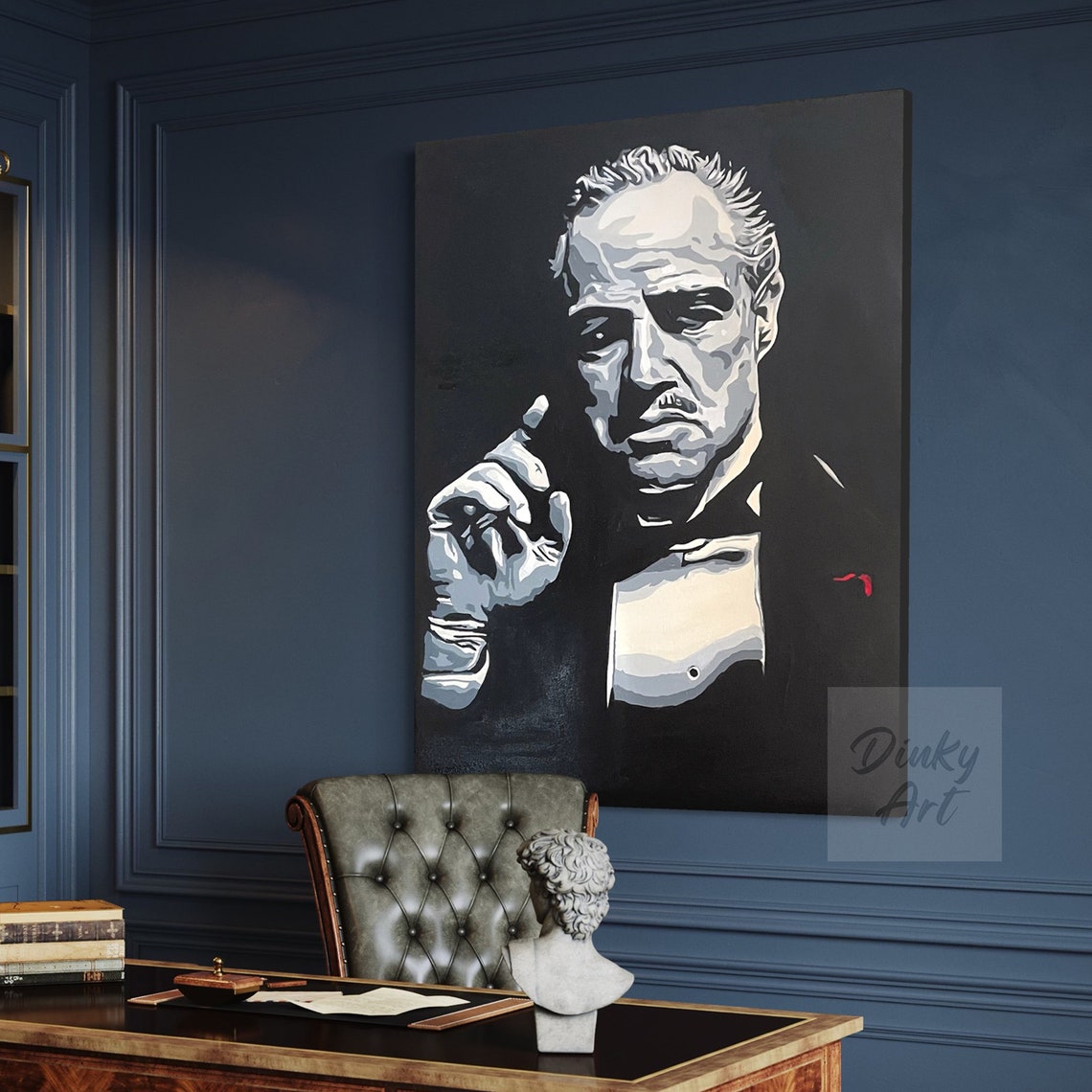 Godfather Hand Painted Pop Art Oil Painting of the Godfather Marlon ...