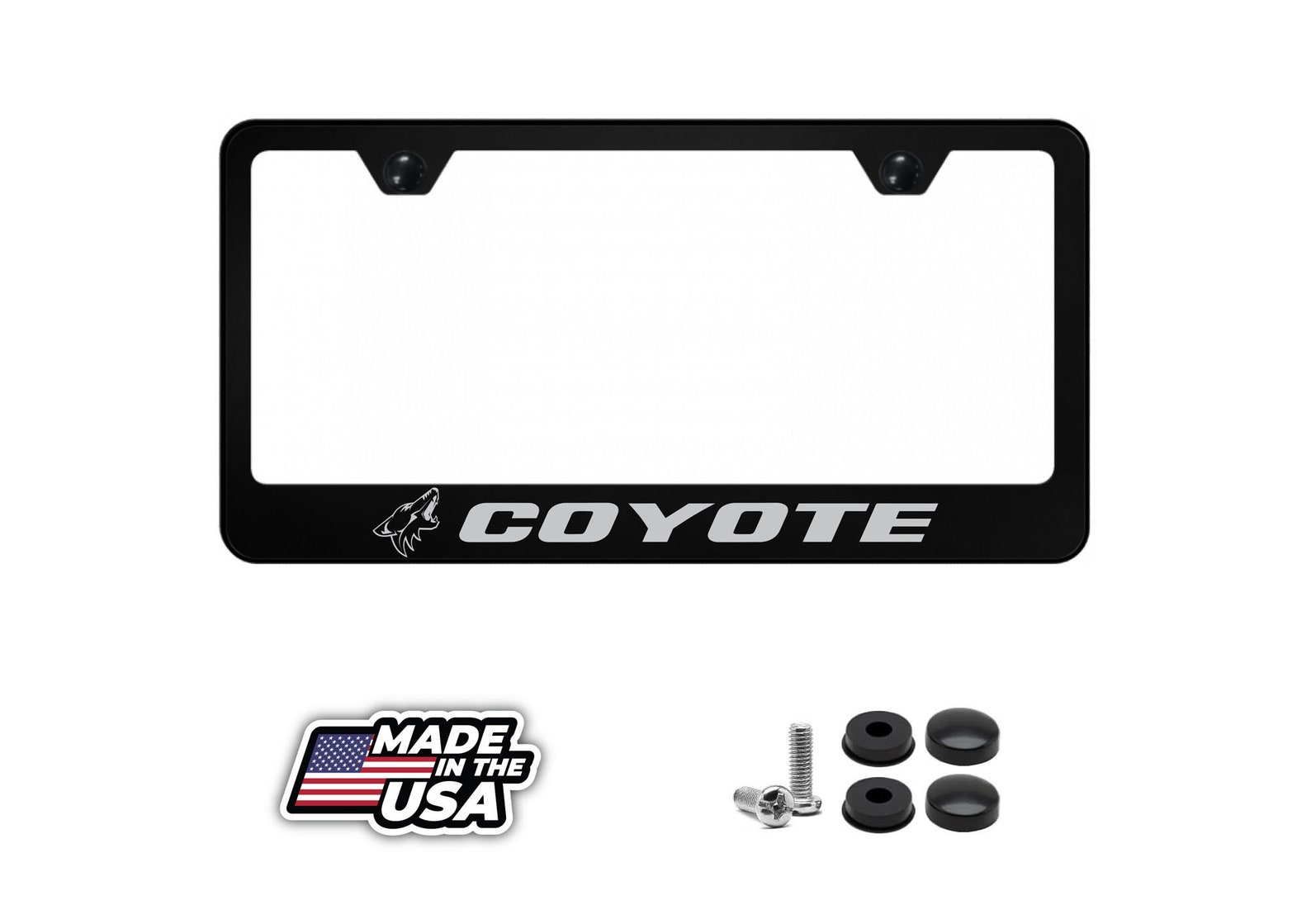 Ford Mustang GT Coyote Laser Etched Black Stainless License Plate Frame ...