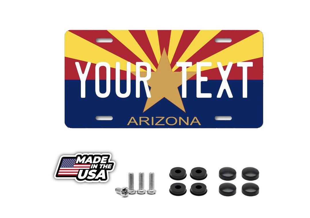 Custom Personalized Arizona Flag License Plate With Your Custom Text ...