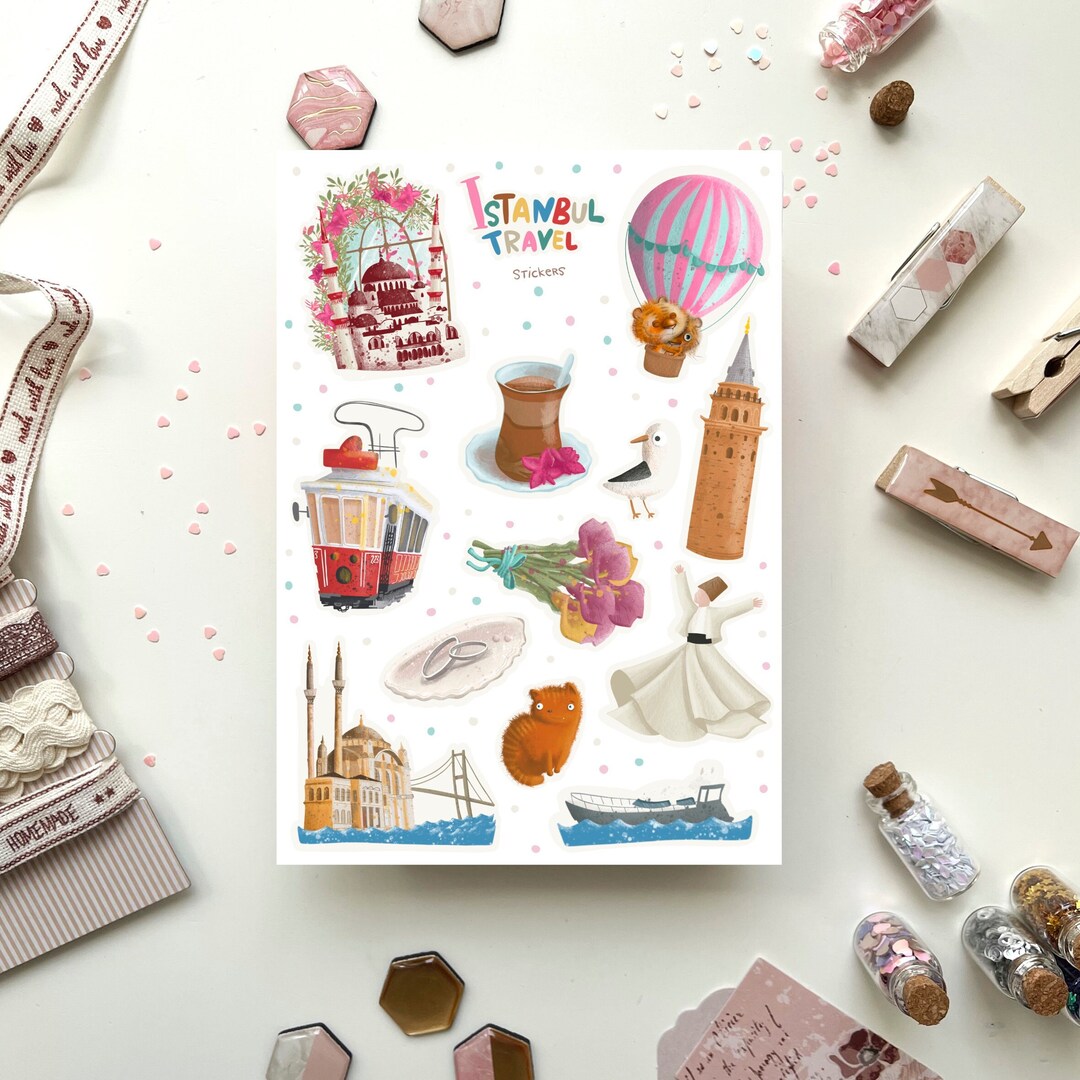 Travel Sticker Pack | Journal Stickers, Planner Stickers, Book Stickers ...