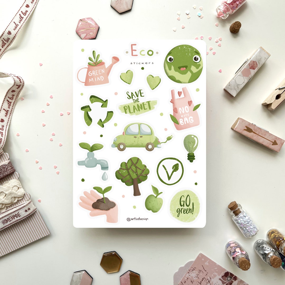 Eco Sticker Pack | Journal Stickers, Planner Stickers, Book Stickers ...