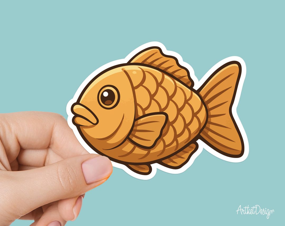 Taiyaki Cake Sticker – Cute Japanese Fish-shaped Pastry Decal for ...