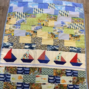 Quilt Top Kit Nautical Theme Full Instructions & Pattern Provided ...