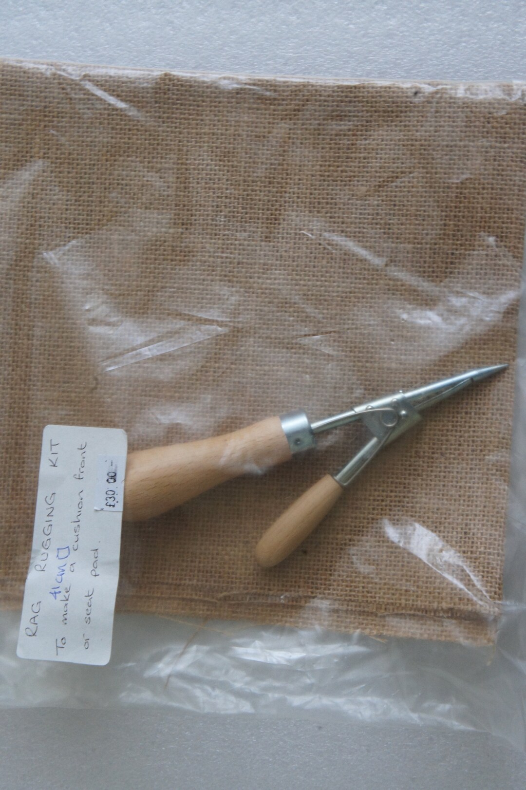 Rag Rugging Kit With Hessian 100% Jute and Rag Rugger Tool UK Made - Etsy