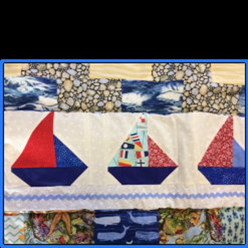 Quilt Top Kit Nautical Theme Full Instructions & Pattern Provided ...