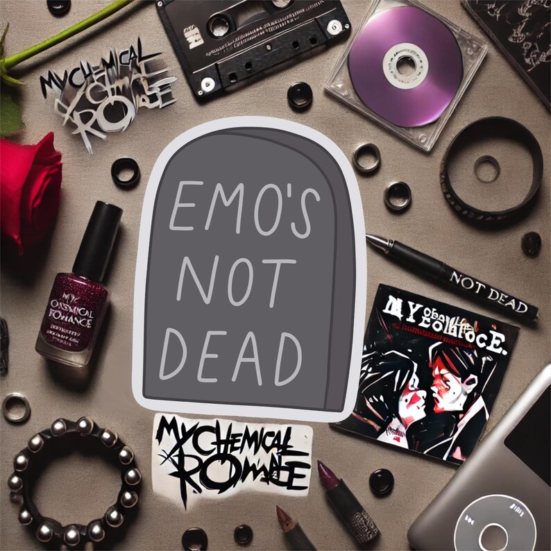 Emo's Not Dead Tombstone Sticker - Waterproof Vinyl Decal - Etsy