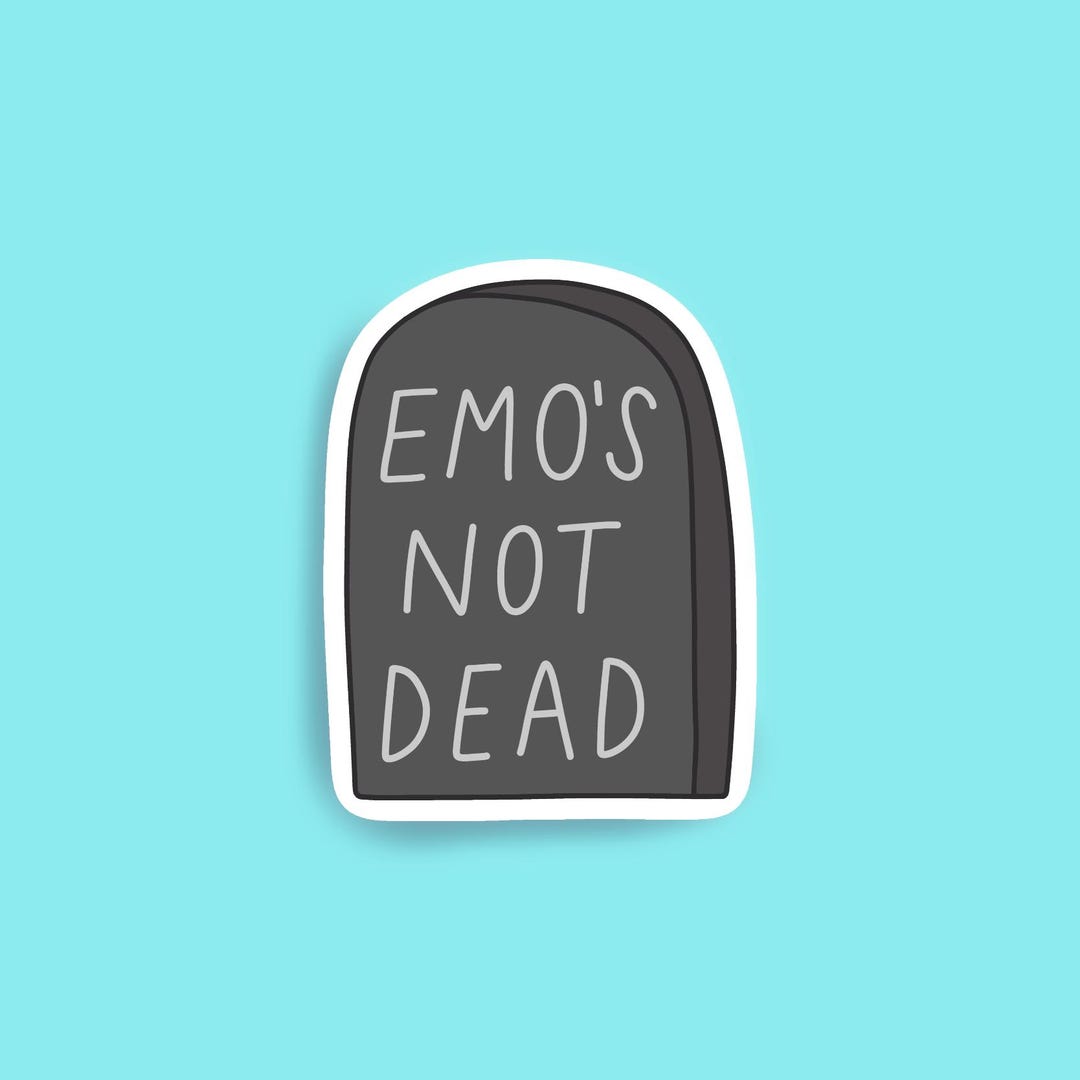 Emos Not Dead Grave Stone Sticker Perfect for Emo Music Fans of Blink ...