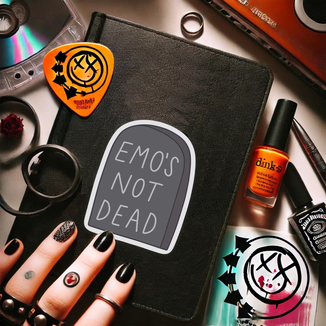 Emo's Not Dead Tombstone Sticker - Waterproof Vinyl Decal - Etsy