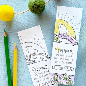 Lamb of God Coloring Bookmark Printable, Bible Quote John 1:29 ...