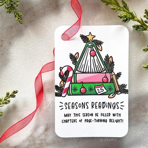 Seasons Readings Gift Tag Printable, Christmas Card for Book Lover to ...