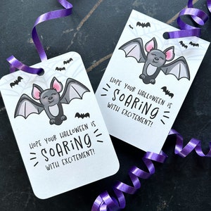 Hand Drawn Bat Tags, Printable Halloween Gift Tags, Trick or Treat ...