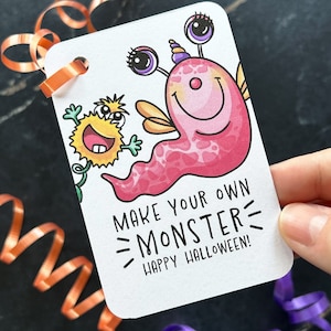Make Your Own Monster Tag, Printable Non-candy Halloween Gift Idea ...