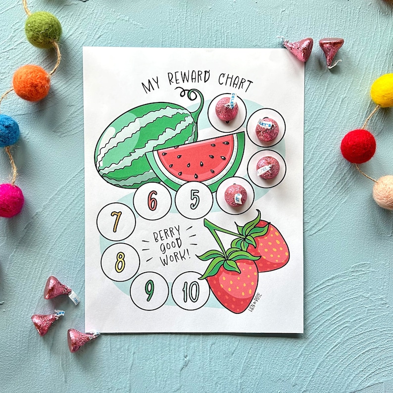 Kids Reward Chart Kit + Healthy Foods Reward Bucks Coupon + 10 Tokens ...