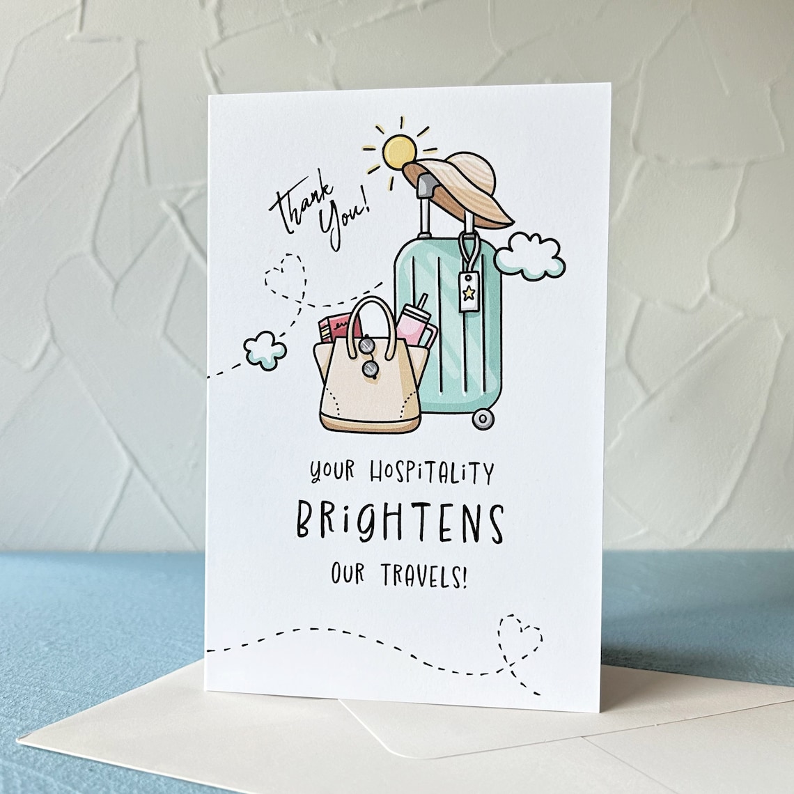 Printable Hospitality Thank You Card, Hotel Staff Flight Crew Care ...
