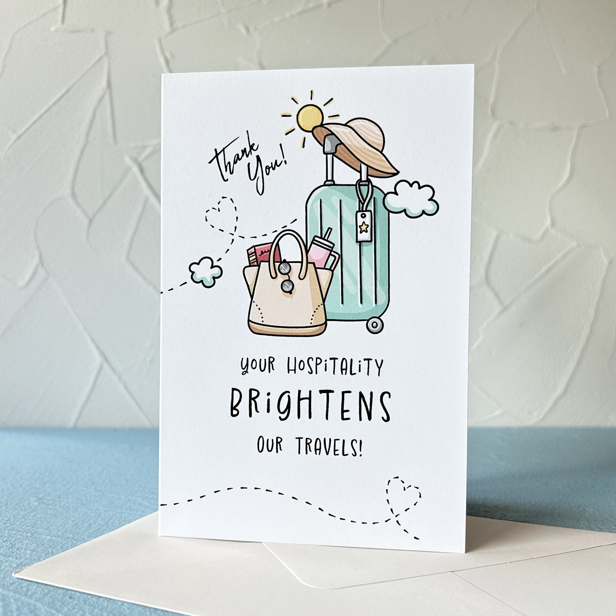 Printable Hospitality Thank You Card, Hotel Staff Flight Crew Care ...
