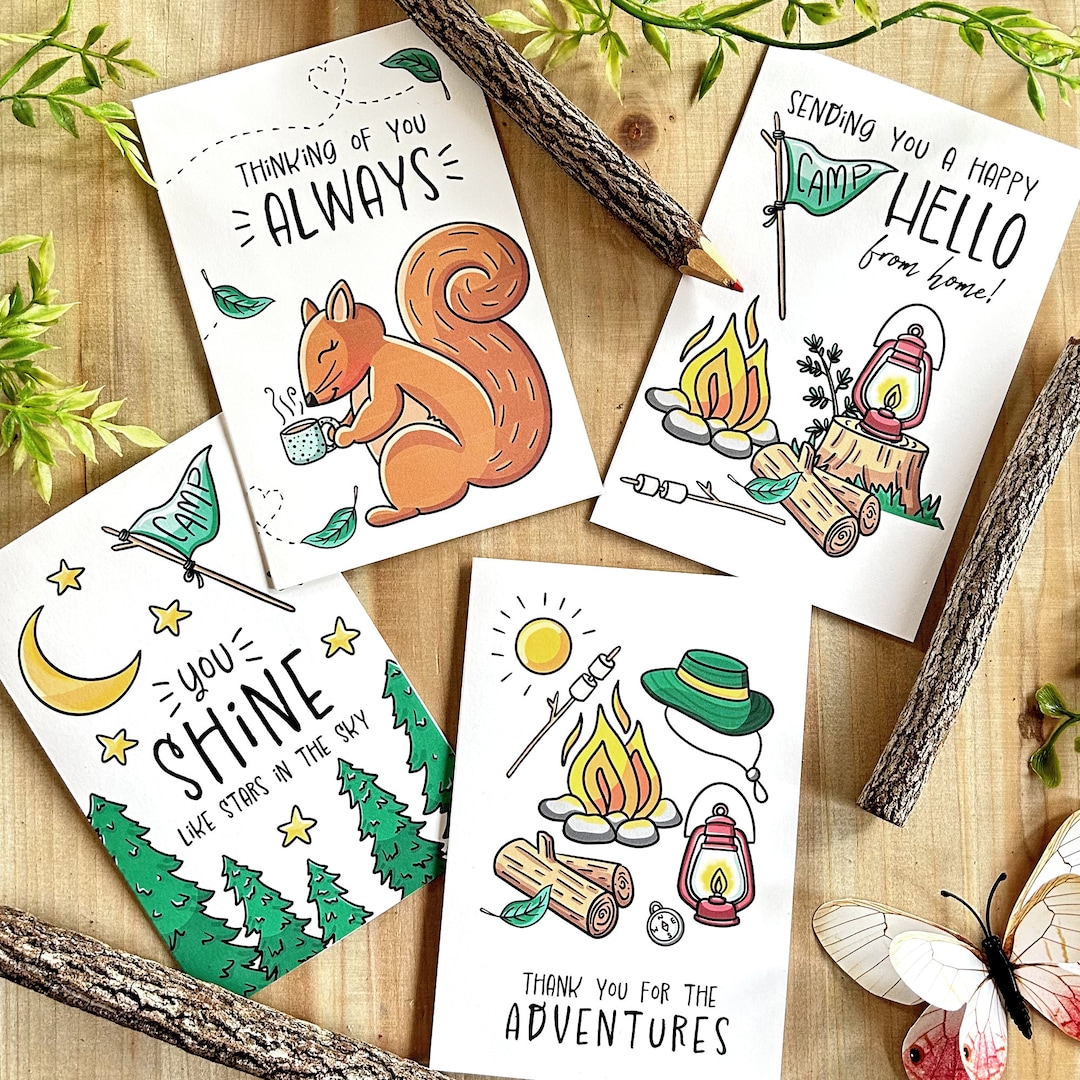 Camp Card Bundle Set Printable, Letters to Kids at Camp, Hello From ...