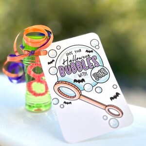 Bubbles of Fun Halloween Tag Download, Fall Trick or Treat Bat Card ...