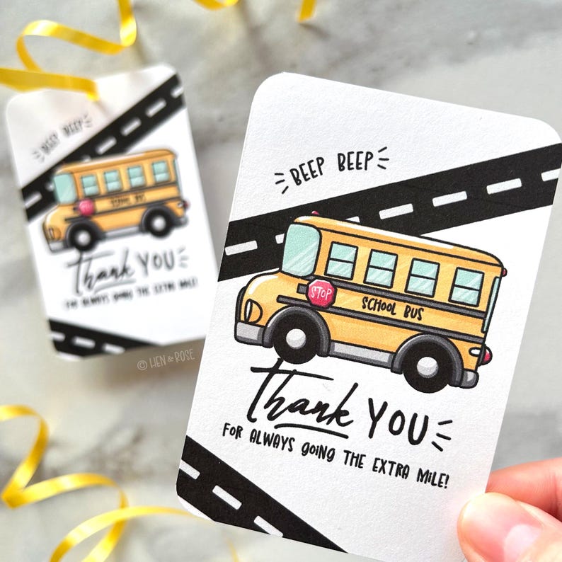 Bus Driver Appreciation Gift Tags, Thank You Card From Bus Rider ...