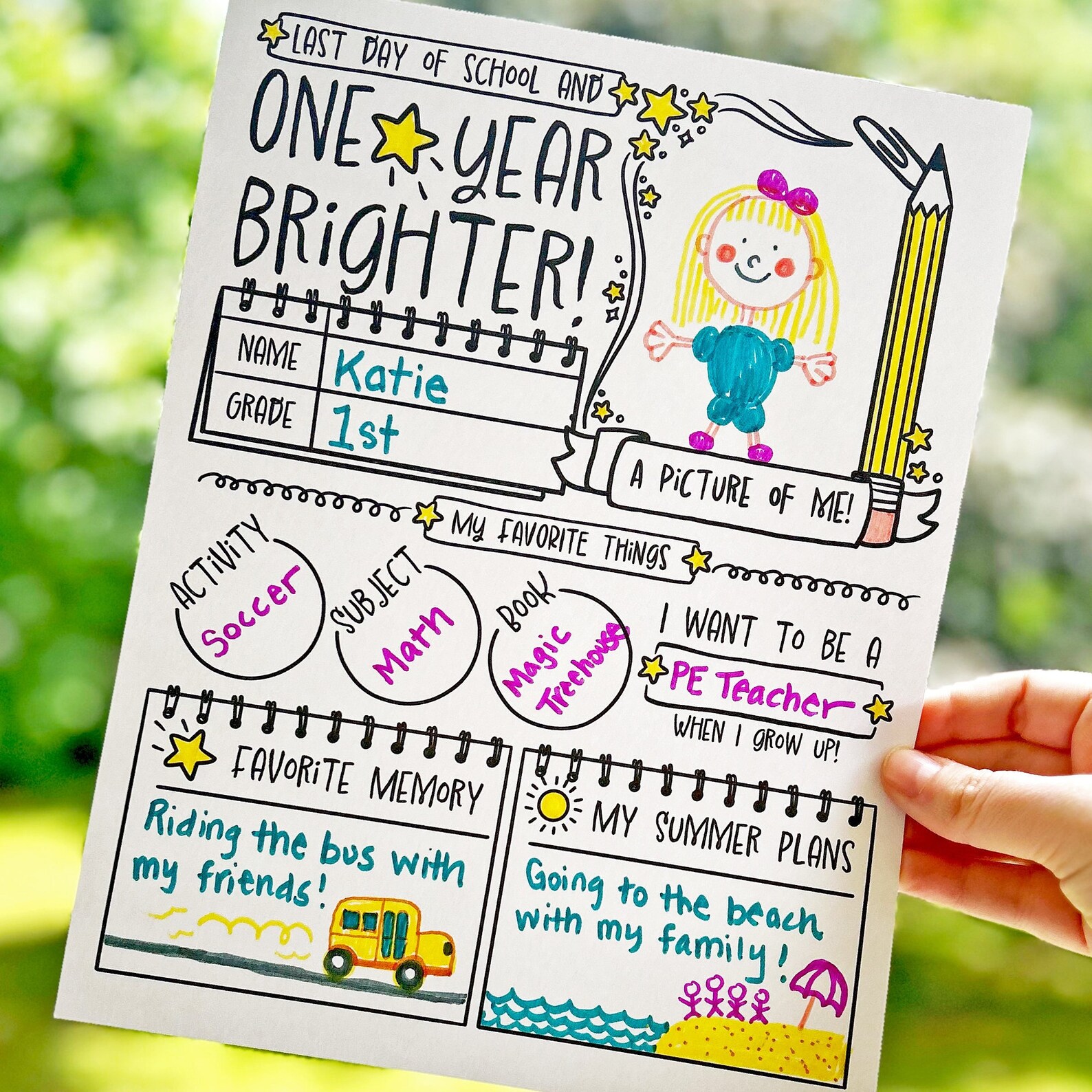 Year in Review End of School Year Worksheet, Memory Book Coloring Page ...