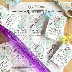 Printable Bubble Gift Tags, Back to School Orientation, First Day of ...