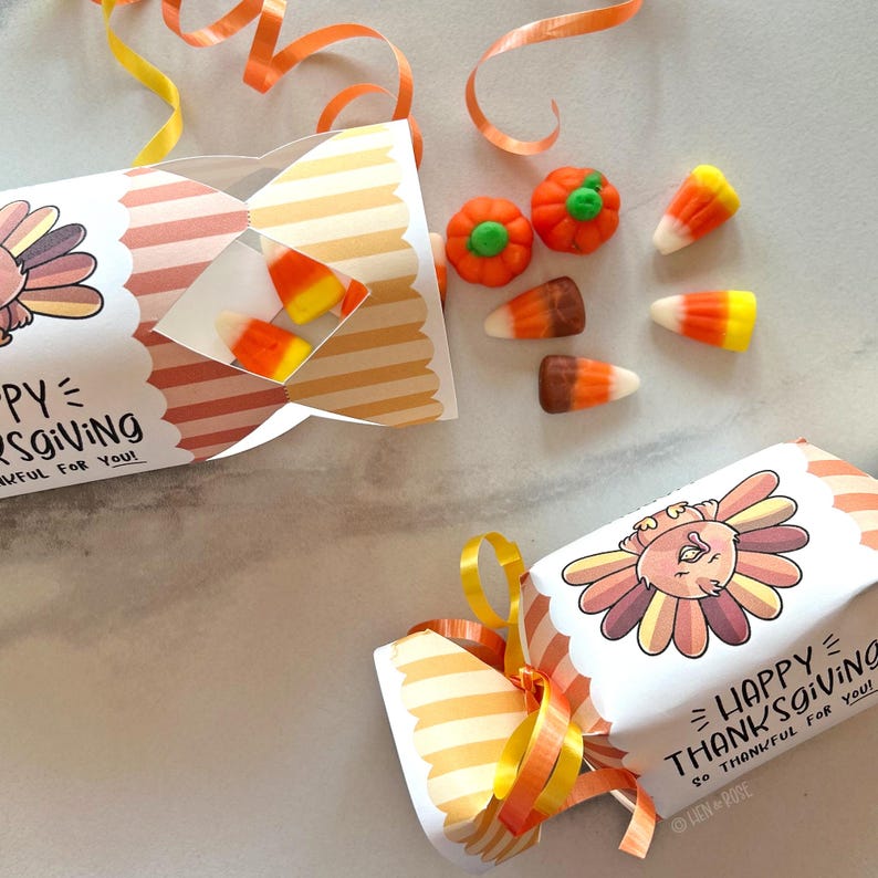 Thanksgiving Treat Box Printable, Turkey Dinner Cracker Template, Kid ...