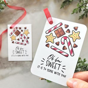 Volunteer Holiday Gift Tag, Candy Treats Printable Card, Nonprofit ...