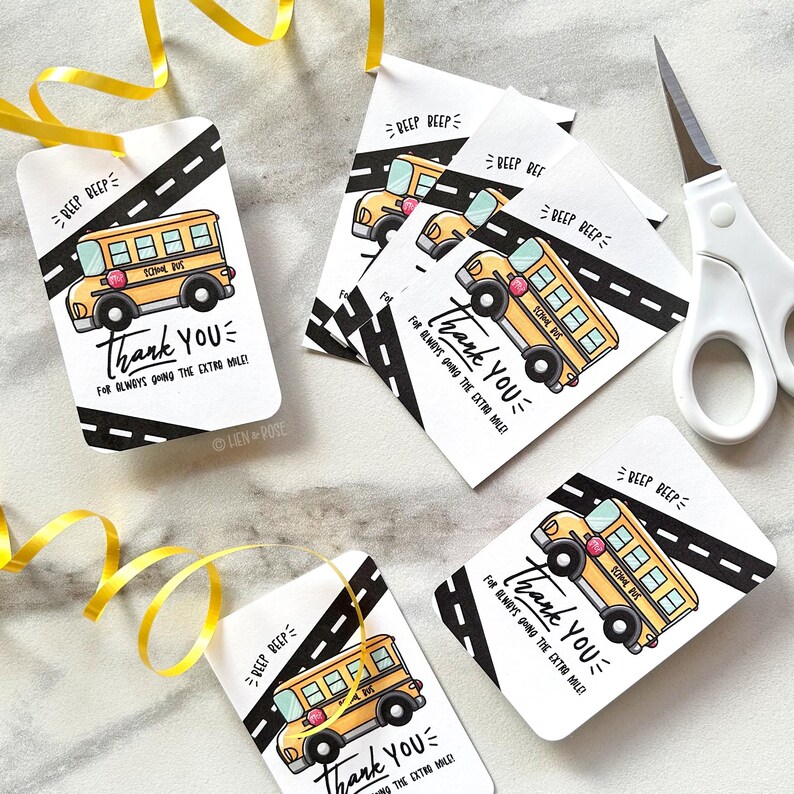 Bus Driver Appreciation Gift Tags, Thank You Card From Bus Rider ...