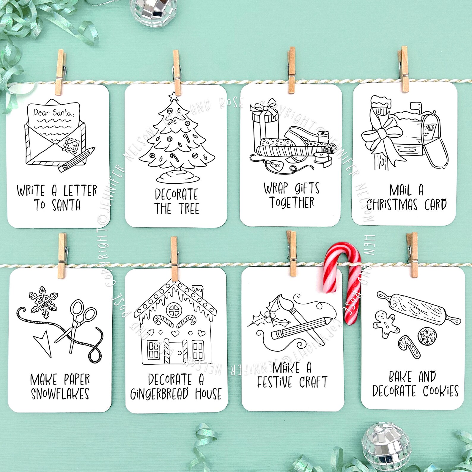 56 Advent Activities, Printable Christmas Coloring Holiday Countdown ...
