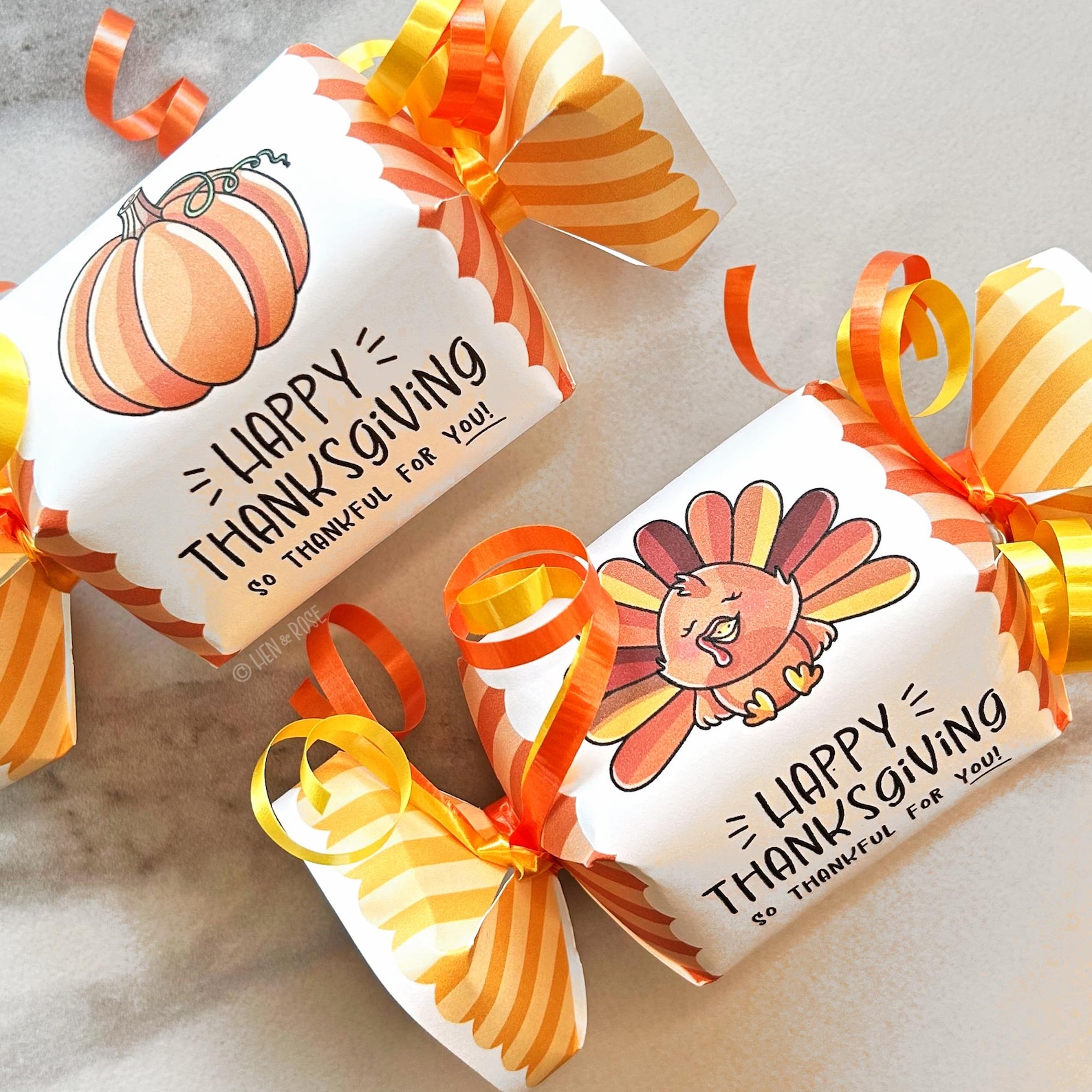 Thanksgiving Treat Box Bundle Printable, Turkey Pumpkin Dinner Cracker ...