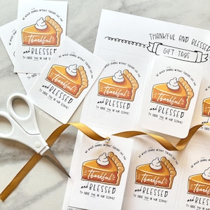Teacher Appreciation Gift Tag, Thankful + Blessed Fall Thanksgiving ...