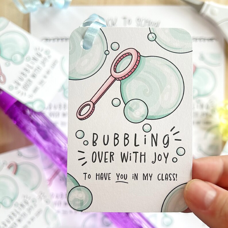 Printable Bubble Gift Tags, Back to School Orientation, First Day of ...