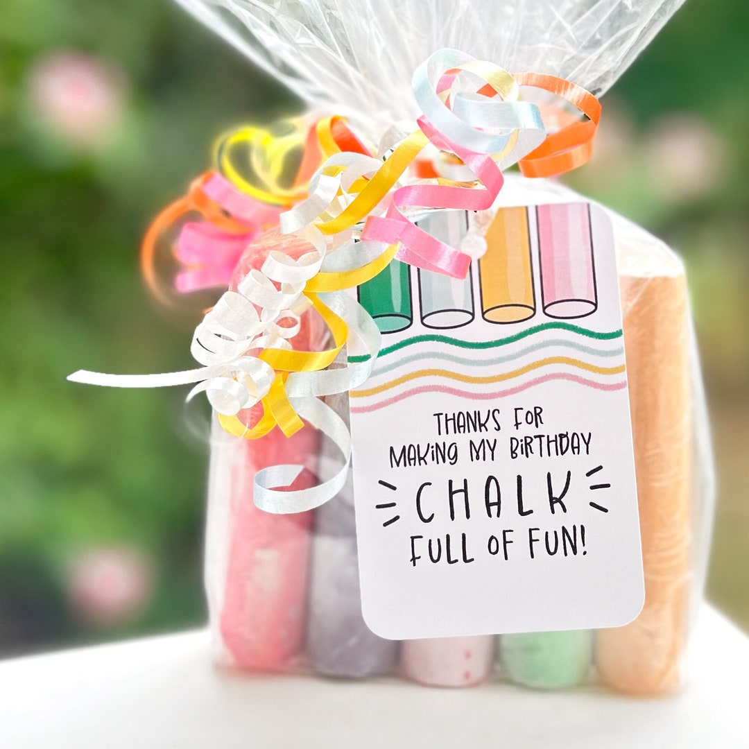 Birthday Party Chalk Gift Tags, Printable Art Party Favor for Kids ...