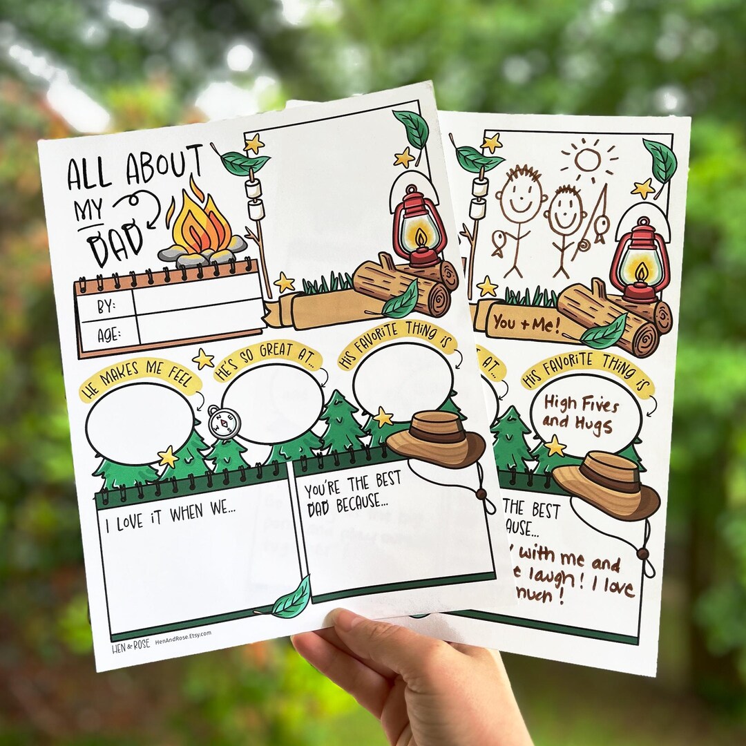 All About My Dad Worksheet, Coloring Page and Letter to Dad, Cute ...