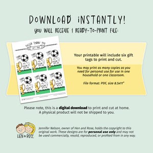 Cute Soccer Gift Tag Printable, Thank You for Kickin It With Me ...