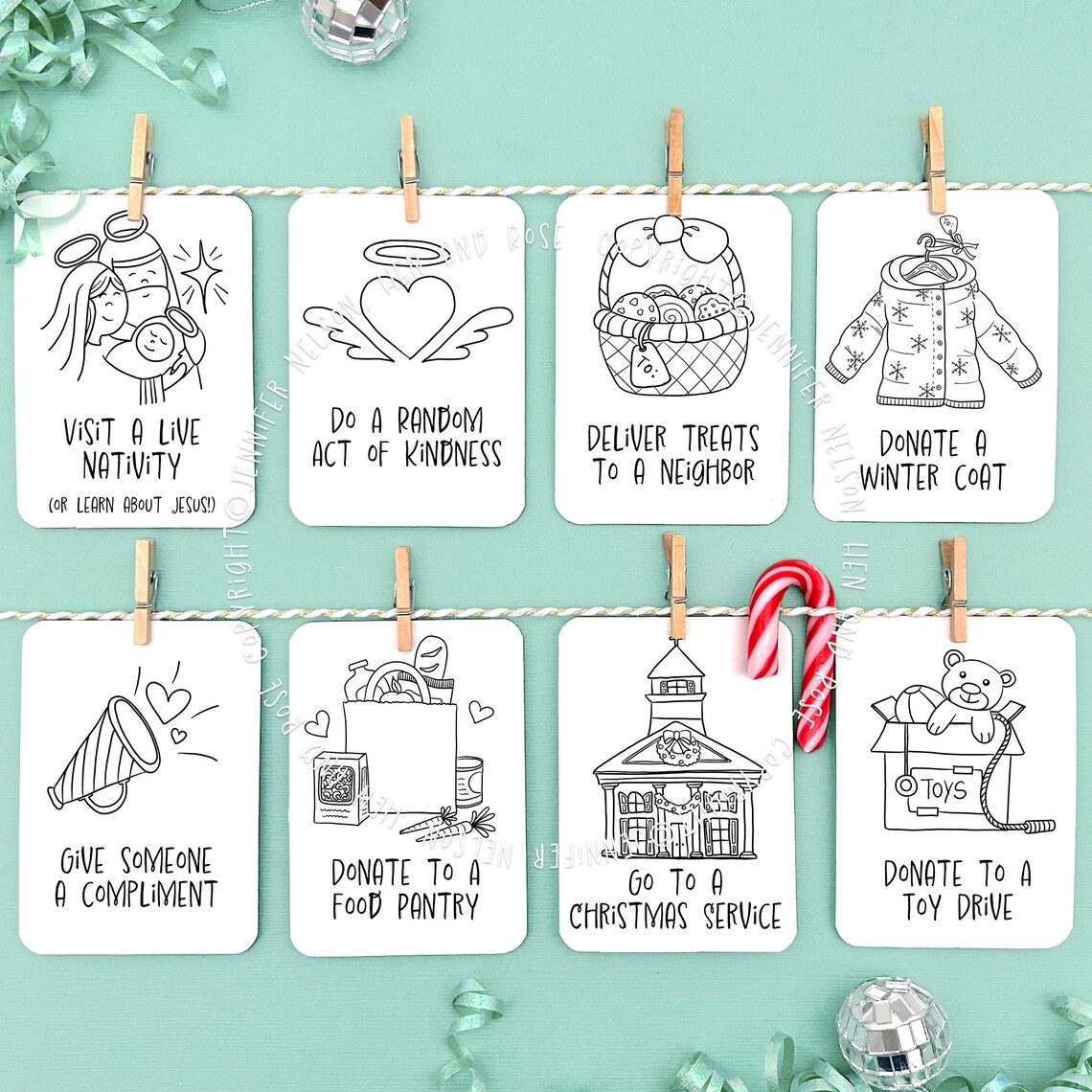 56 Advent Activities, Printable Christmas Coloring Holiday Countdown ...