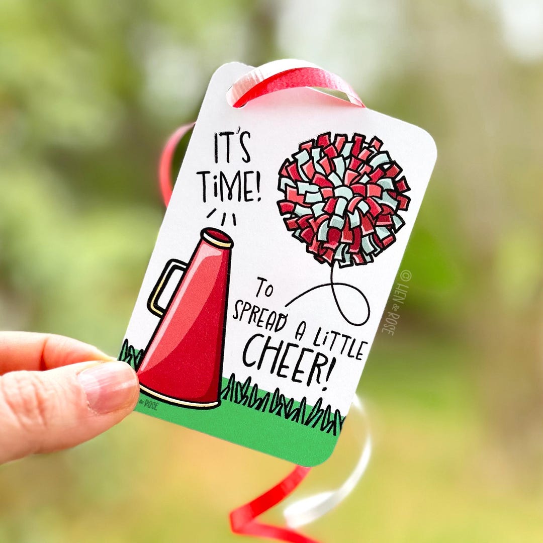 Cute Cheerleading Gift Tag Printable, It's Time to Spread A Little ...