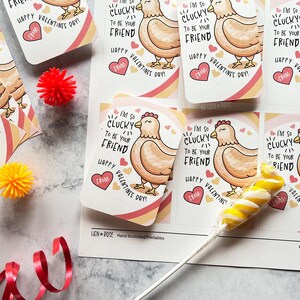 Cute Chicken Valentines Day Card Printable, Clucky to Be Your Friend ...
