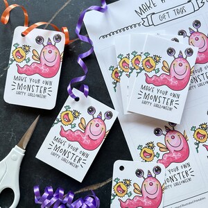Make Your Own Monster Tag, Printable Non-candy Halloween Gift Idea ...