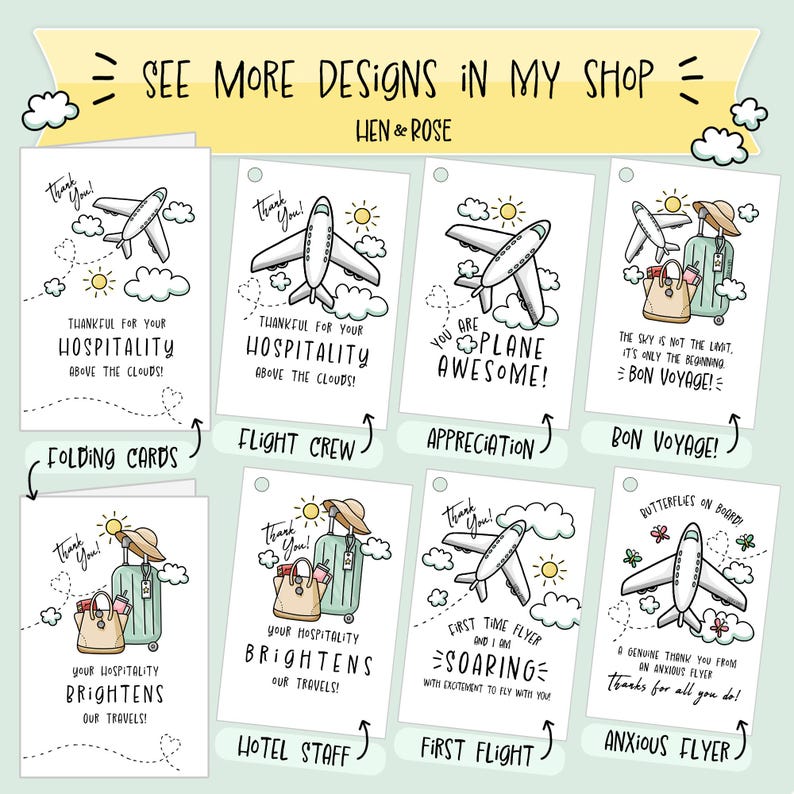 Flight Crew Thank You Card Printable, Flight Attendant Care Package ...