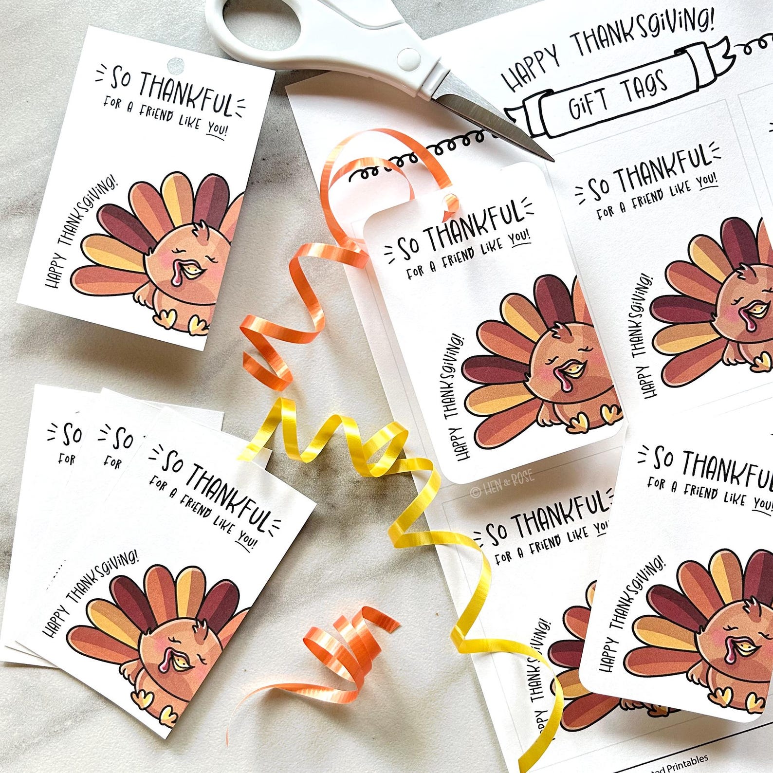 Thanksgiving Friend Gift Tag Printable, Cute Turkey Card for Classmate ...