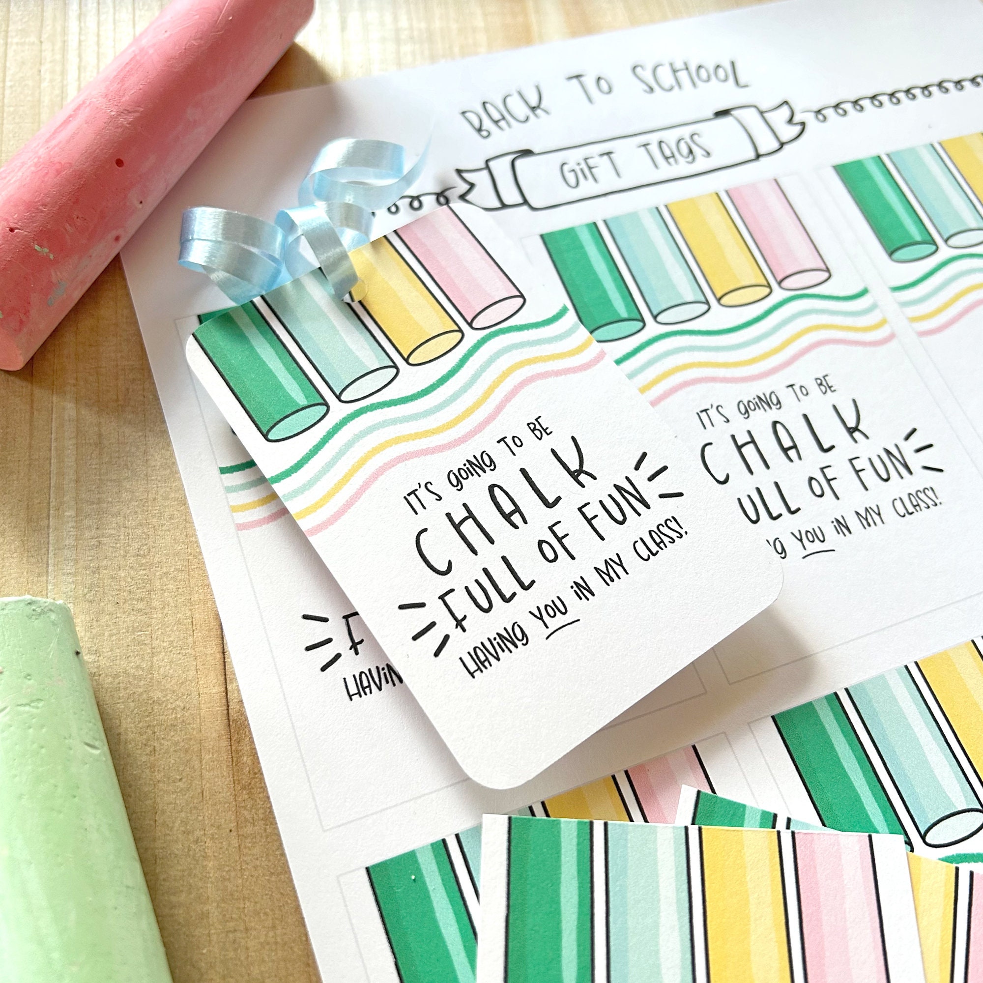 Printable Classroom Chalk Gift Tags, Back to School Orientation, First ...