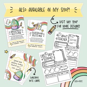 Printable School Note Cards, Note To/from the Teacher, Affirmations ...